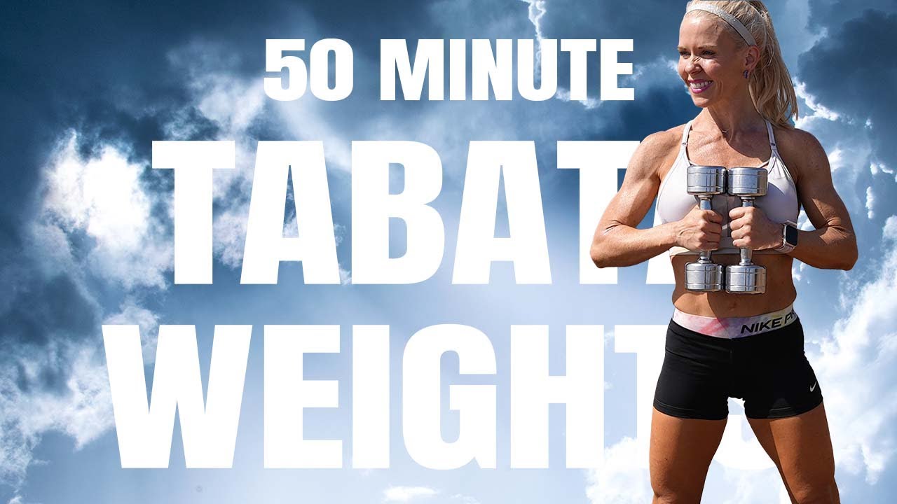 50 MINUTE TABATA HIIT WITH WEIGHTS | Strength And High Impact Cardio ...