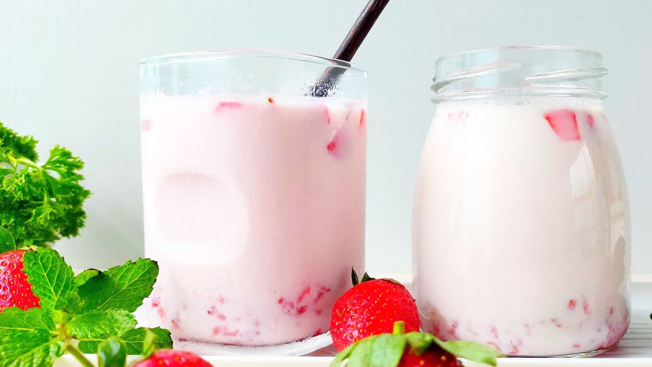 Fresh Strawberry Milk | Susu Stroberi | Homemade Korean Strawberry Milk ...