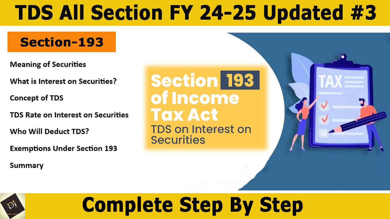 Understanding Section 193 of the Income Tax Act || TDS on Interest on ...