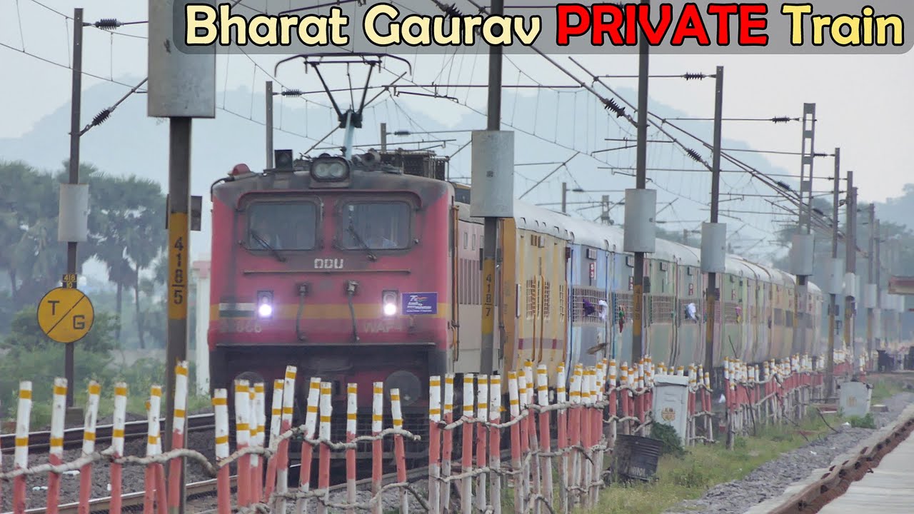 COLORFUL Bharat Gaurav PRIVATE Train | Front PANTO Locomotive Full ...
