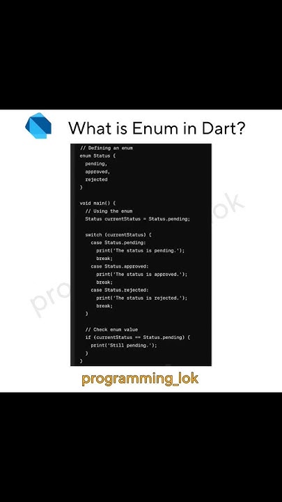 Q19 Enum In Dart Flutter App Dart Coding Programming Flutterdeveloper Codinglife Youtube 
