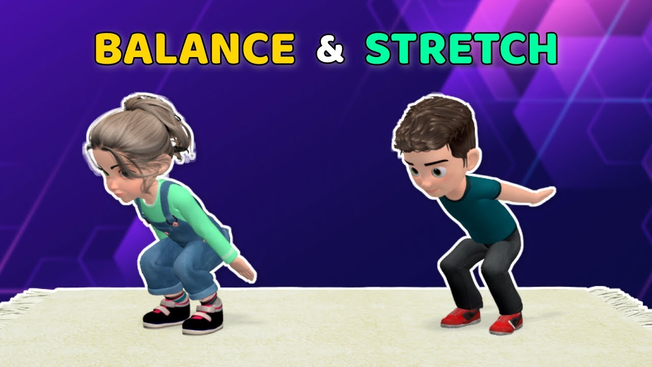 QUICK BALANCE & STRETCH WARM UP FOR KIDS - YouTube