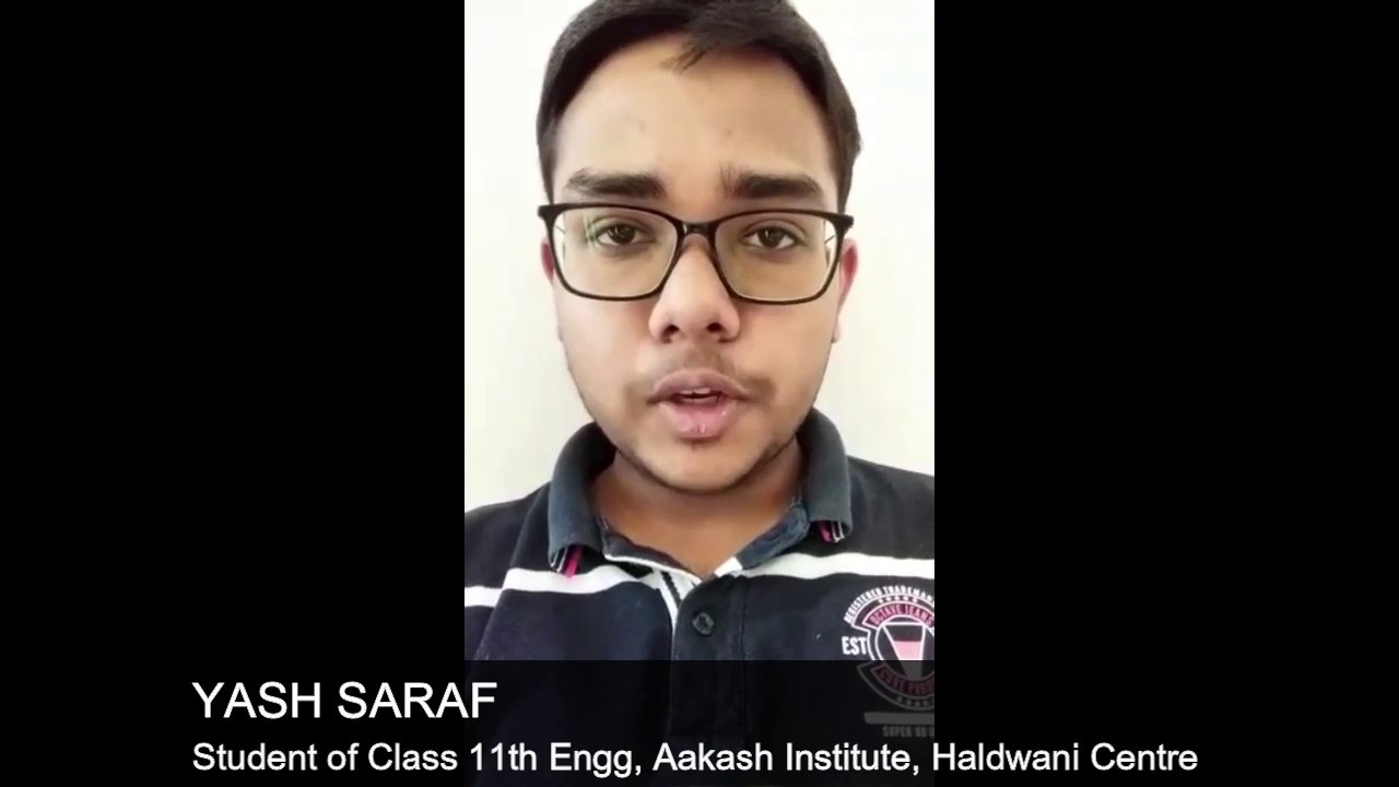 Online Learning | YASH SARAF - Haldwani | Aakash Institute - YouTube