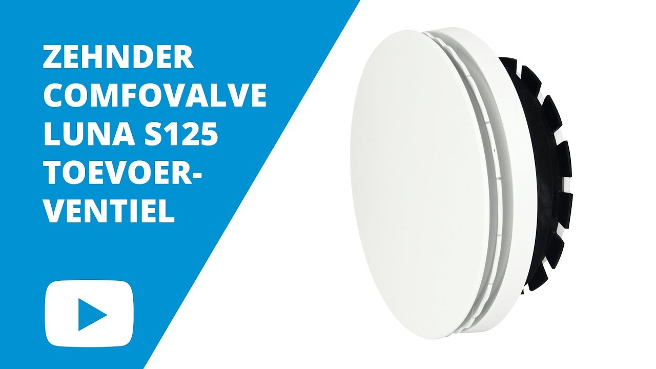 Zehnder ComfoValve Luna S125 toevoerventiel | Ventilatieland.nl - YouTube