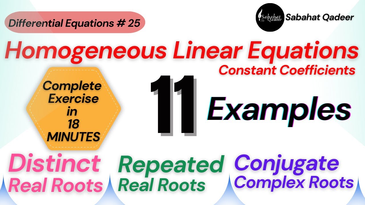 Linear Higher Order Differential Equation | Distinct Roots | Repeated ...