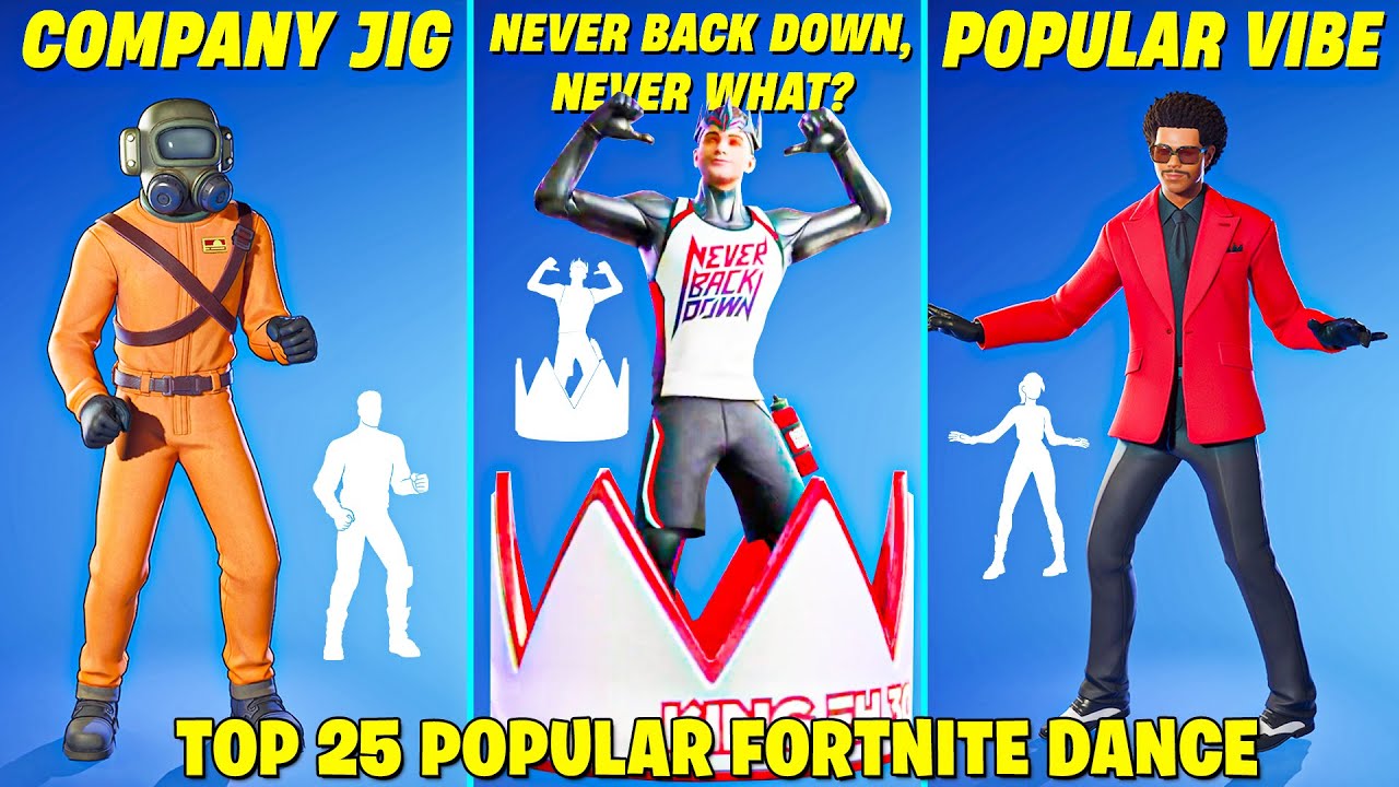 Top 25 Popular Fortnite Dances With Best Music! (NickEh30 - Never Back ...