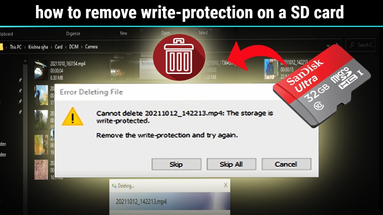 how to remove write protection on an sd card - YouTube