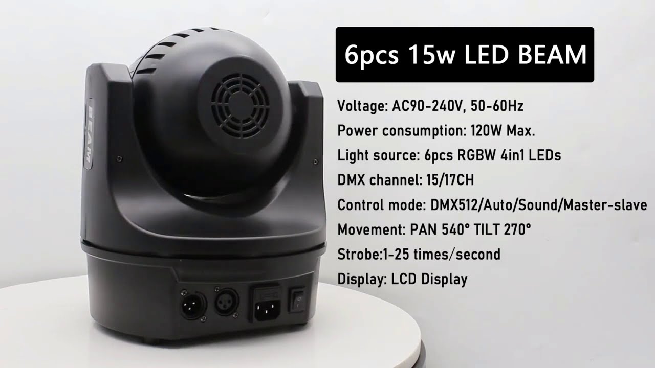 LED Mini Bee Eye 6x15w Beam Wash Moving Head Light Dj Light - YouTube