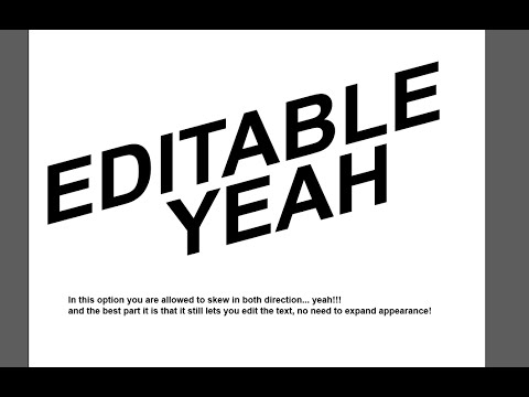 Skewing Text in Illustrator, just like in Photoshop... - YouTube