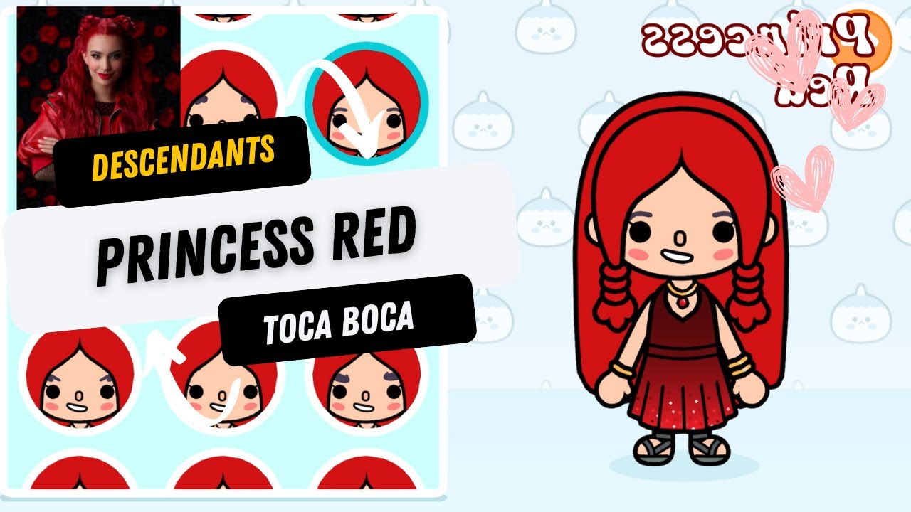 Descendants Princess red in Toca Boca world 🌸🎀🦩💕🌷 - YouTube