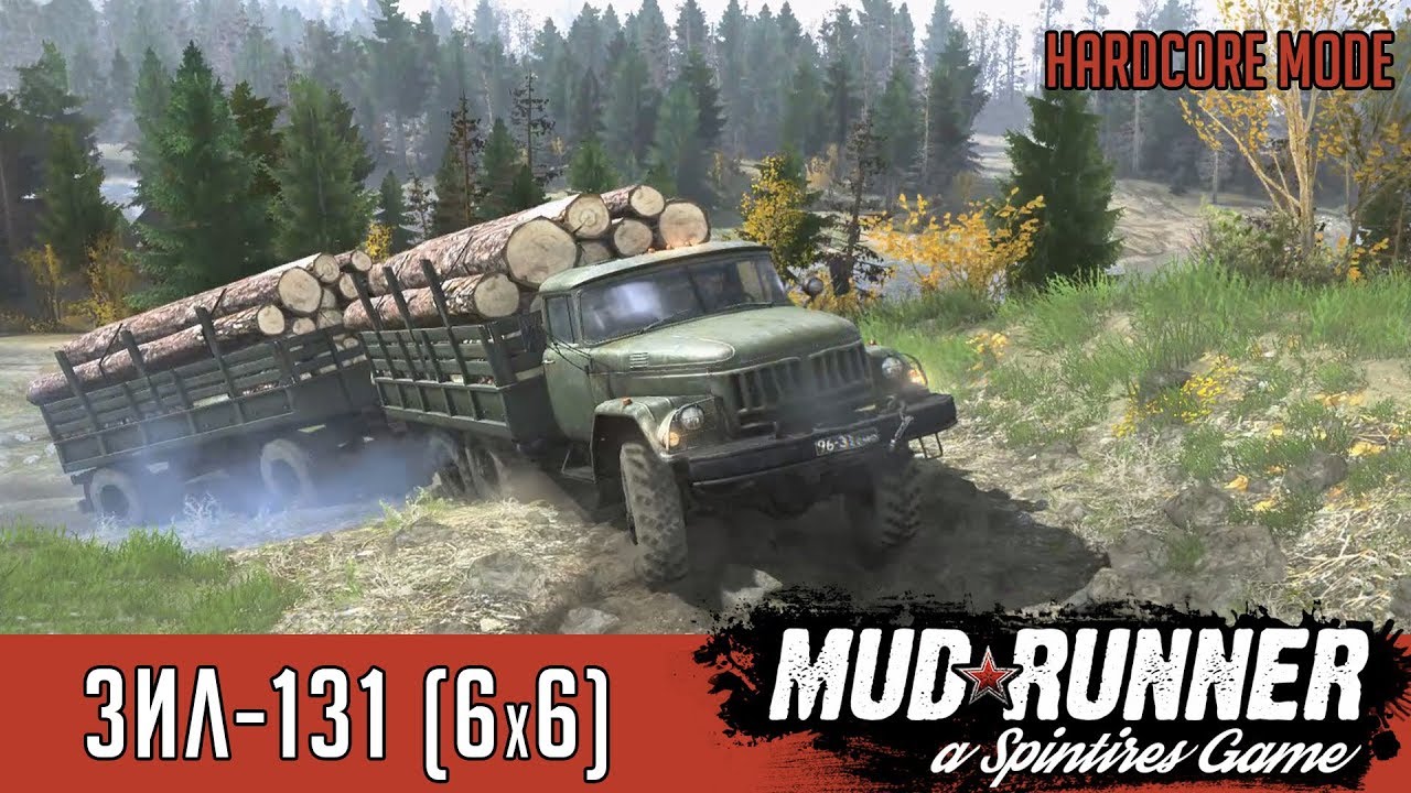 Spintires MudRunner: Zil 131 with trailer goes uphill - YouTube