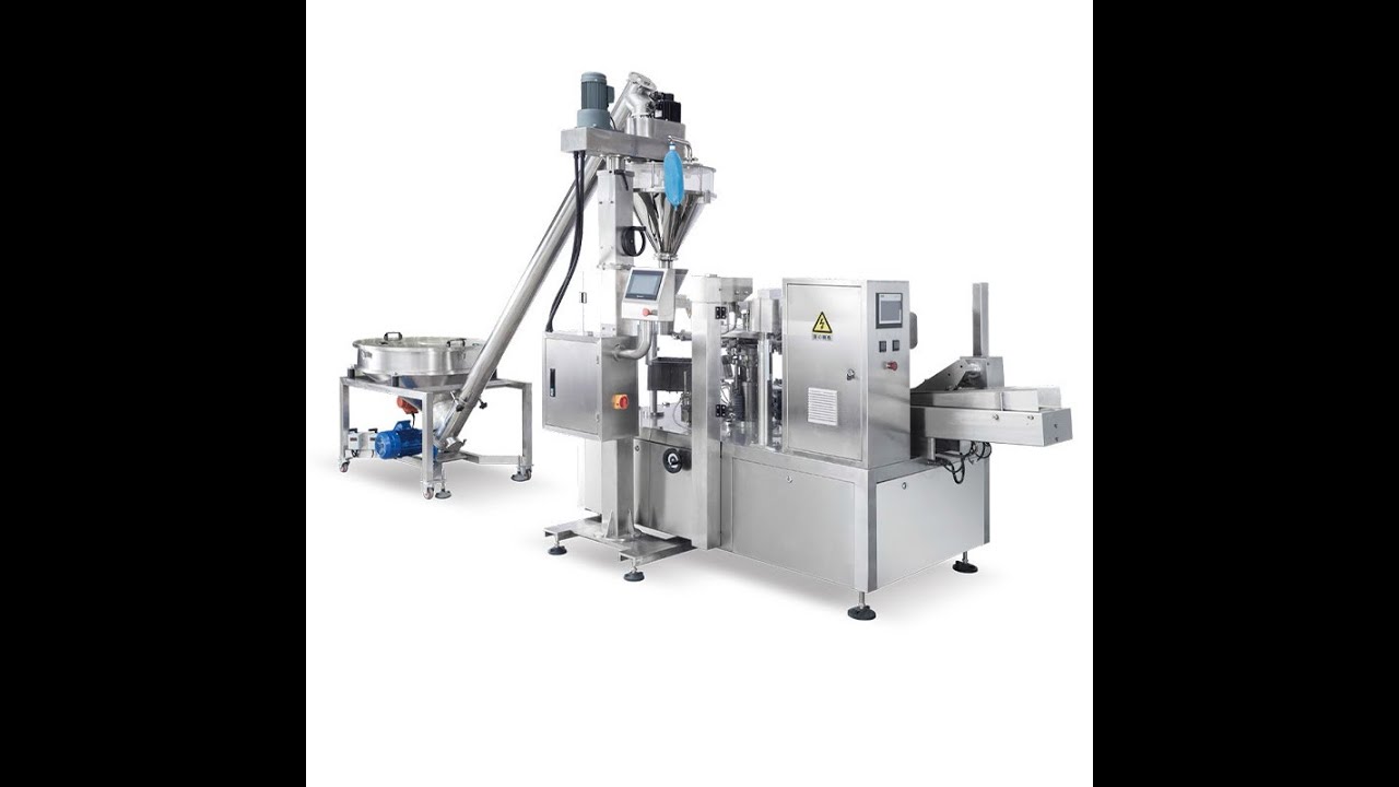 Powder filling automatic feeding screw metering packaging machine - YouTube