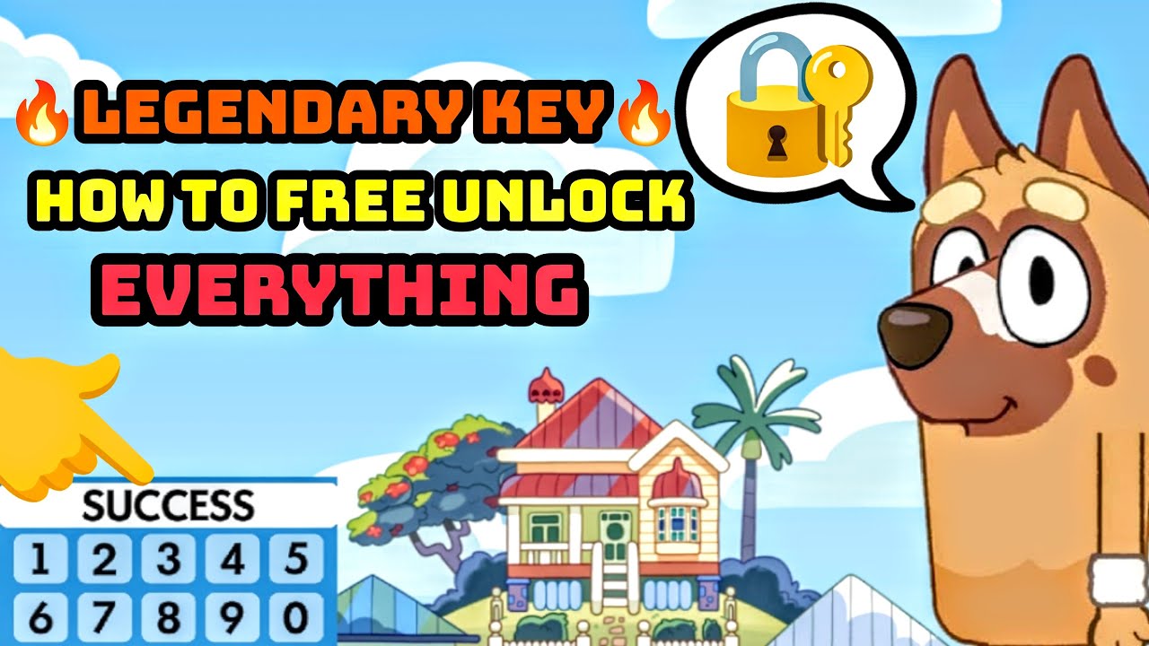 Bluey Let's Play Legendary Key How To Free Unlock Everything Using This ...