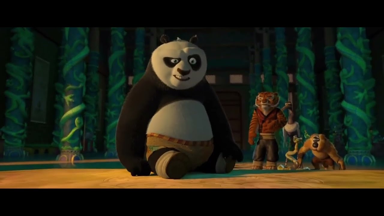 Kung fu panda (2008) part 19 po give’s the dragon scroll - YouTube