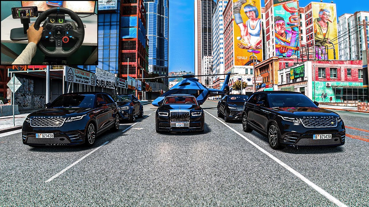 GTA-V | Russian Mafia Convoy | Steering Wheel Gameplay - YouTube