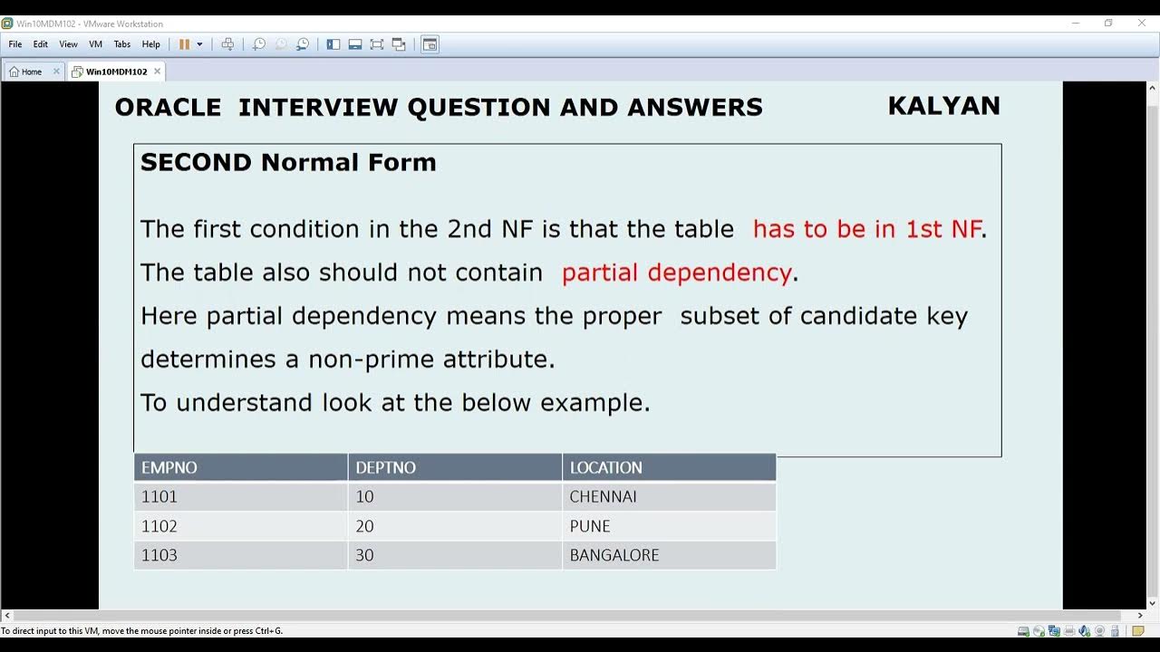 Oracle Interview Q & A, Oracle SQL, Normalization, 2nd Normal Form ...