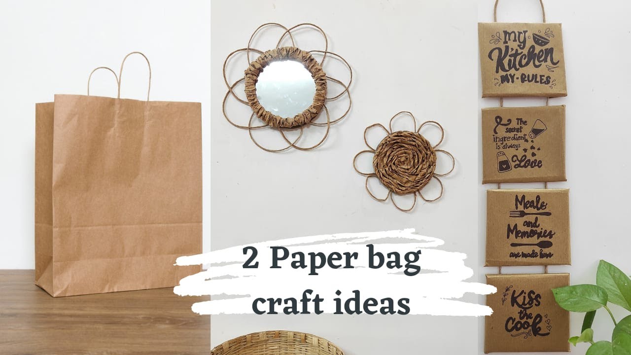 DIY Paper wall hanging | Easy paper craft | Paper bag craft ideas ...