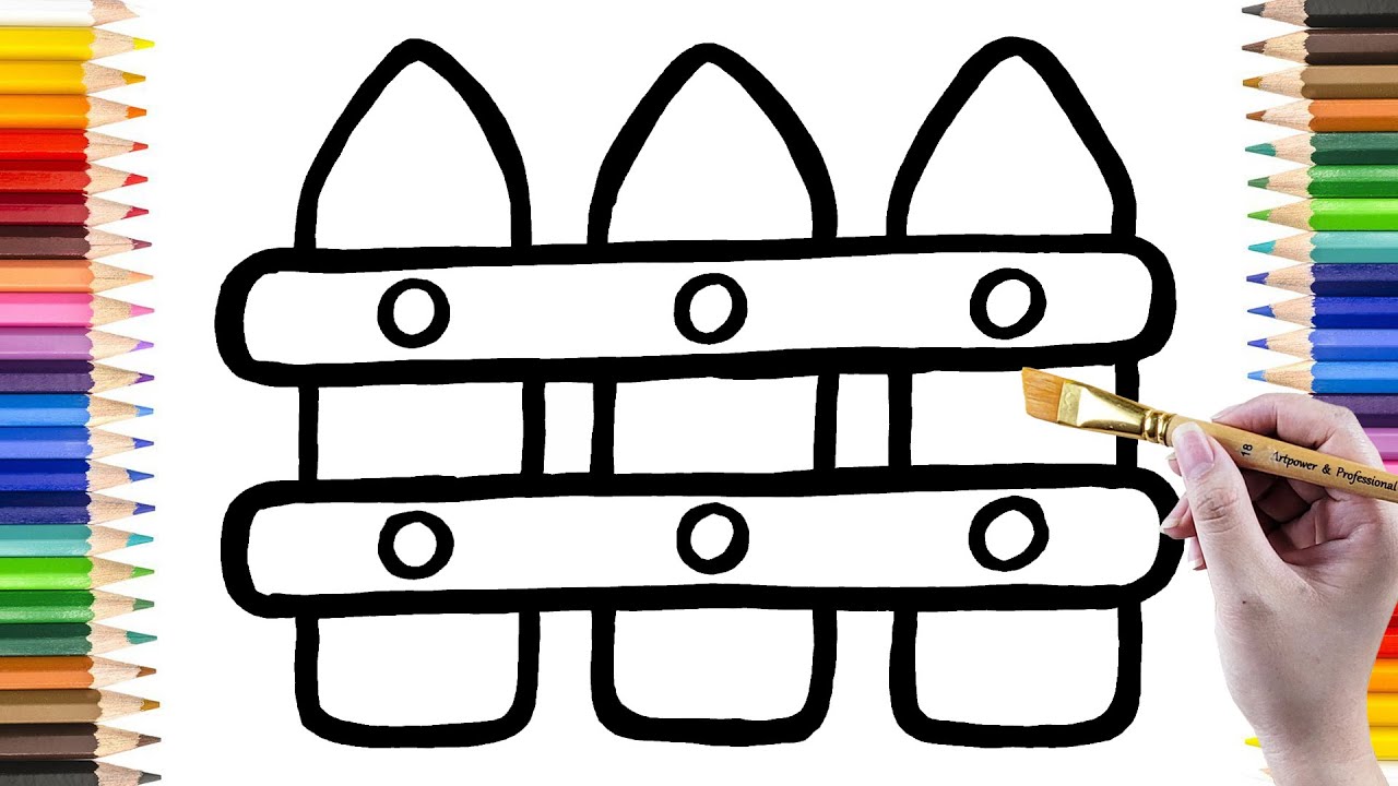 Fence Drawing, Coloring, Painting, How to Draw Barrier Tutotiral - YouTube