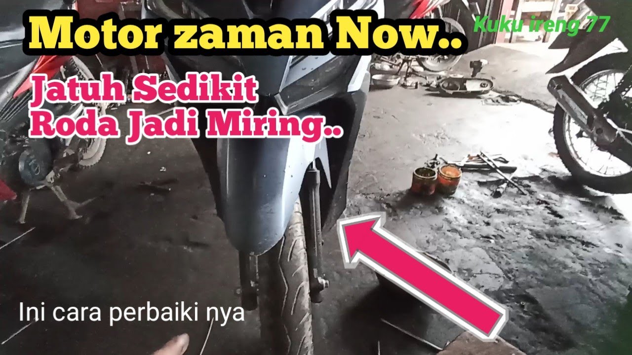 Cuma karna jatuh. Roda Sampai miring begini. Cara pres segitiga praktis ...