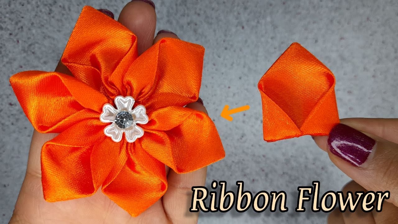 Diy How To Make Ribbon Flower Ribbon Flower Trick Easy Making
