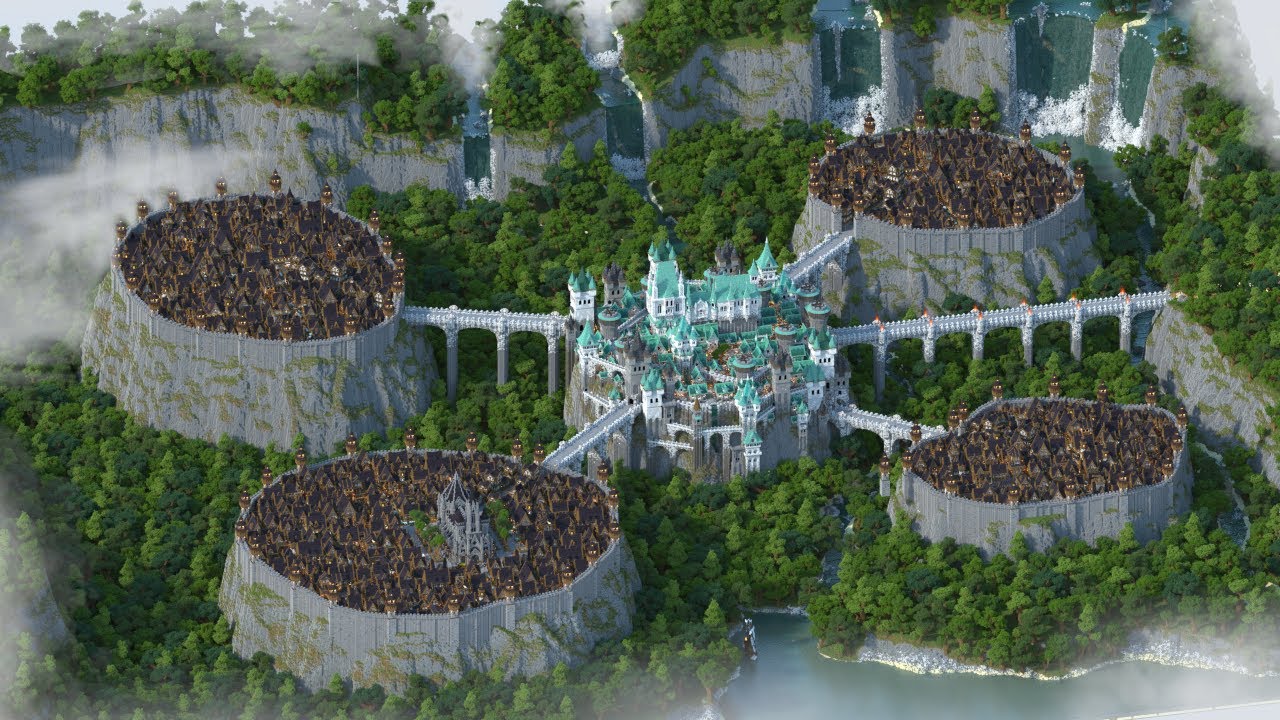 (500 Hours Minecraft Timelapse) Kingdom of 5 Bridges (4K/60fps) - YouTube