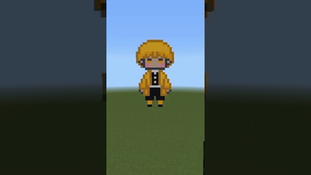 PIXEL ART [Zenitsu] #viral #minecraft #pixelart #rumoaos3000inscritos # ...