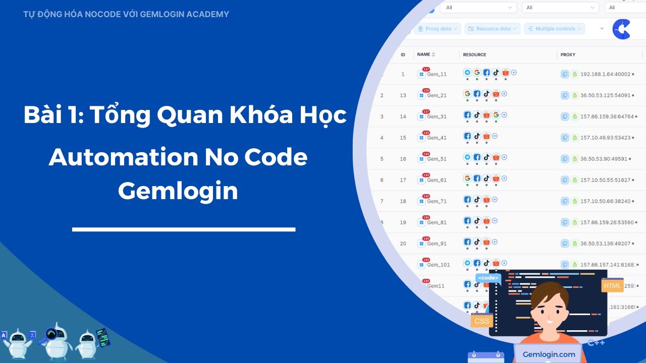 Bài 1: Tổng quan khóa học Automation trên Gemlogin - YouTube