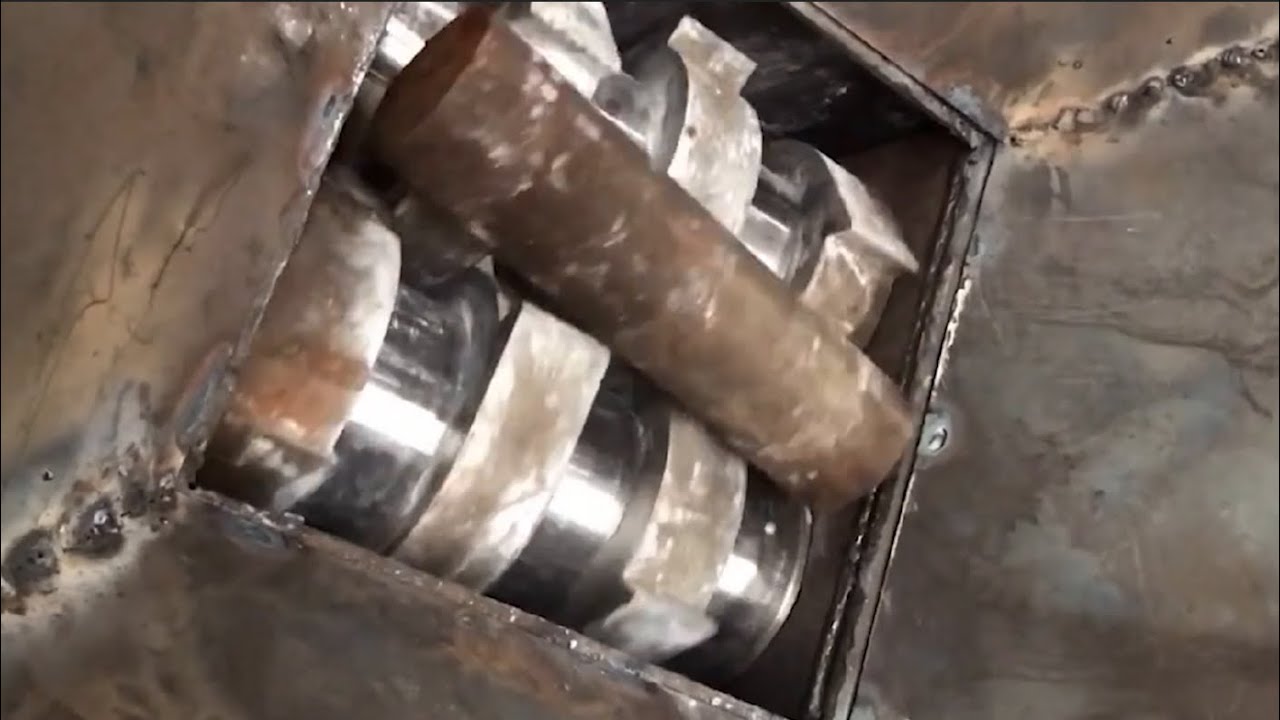 Crusher VS solid iron column, challenge the limit and firmness - YouTube