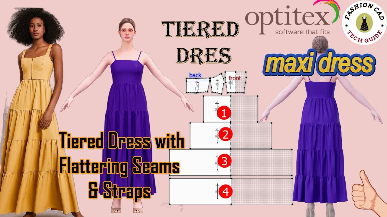 pattern making tutorial! How to make tiered maxi dress with strap ...