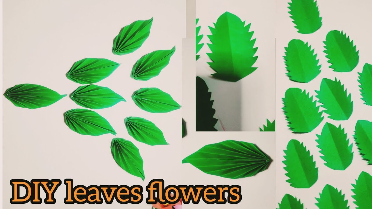 how to make paper flower leaves | 2 easy paper leaves for party ...