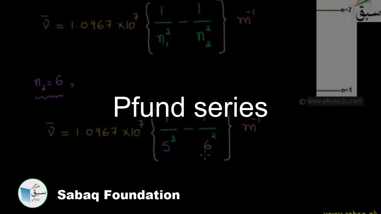 Pfund series, Chemistry Lecture | Sabaq.pk - YouTube