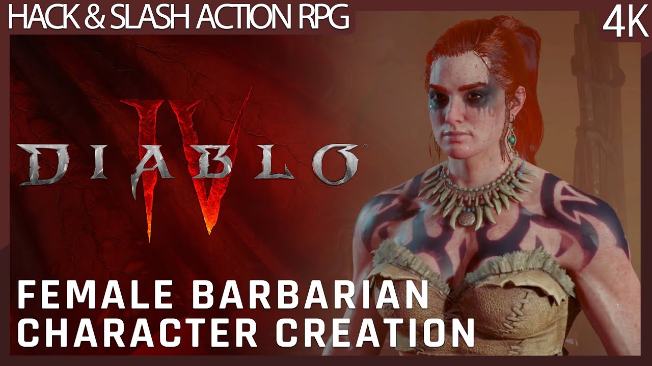 Diablo IV (2023) Barbarian Female Character Creator - 4K on PlayStation ...