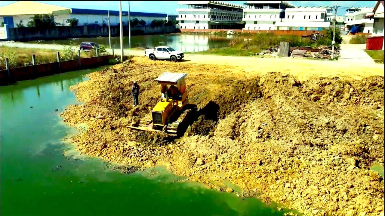 Amazing Excellent Working !! Construction Dozers & 5T Pushing Rock ...