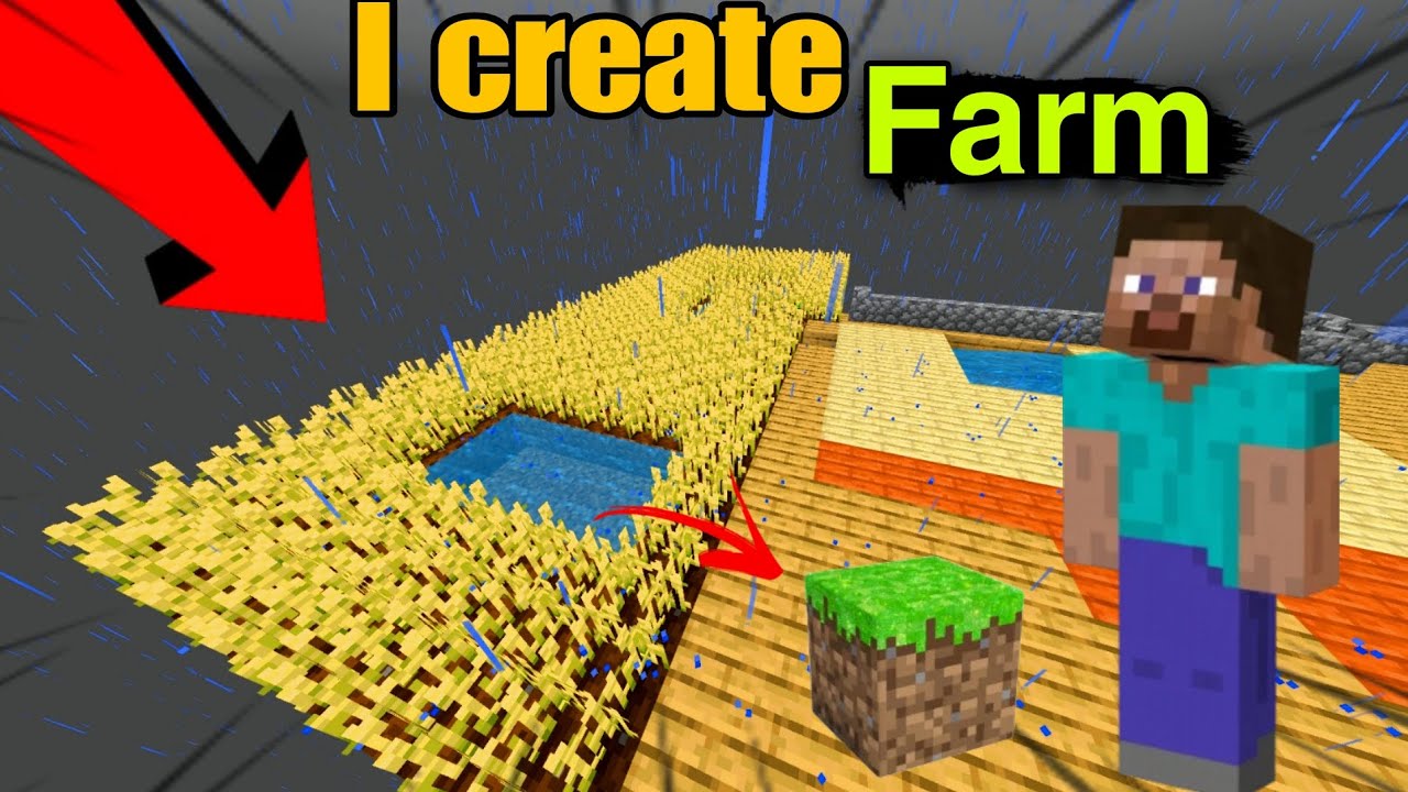 I Create a wheat farm in Minecraft one block #minecraftpe - YouTube