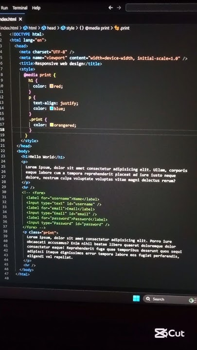 html, css 🤩 or print Ar jonno style ll web development is a powerful skill #html #css #coding # ...
