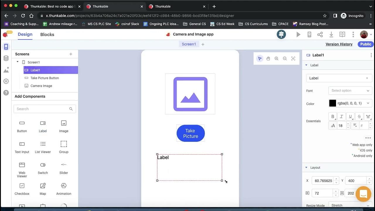 0 4 Thunkable Camera and Image App - YouTube