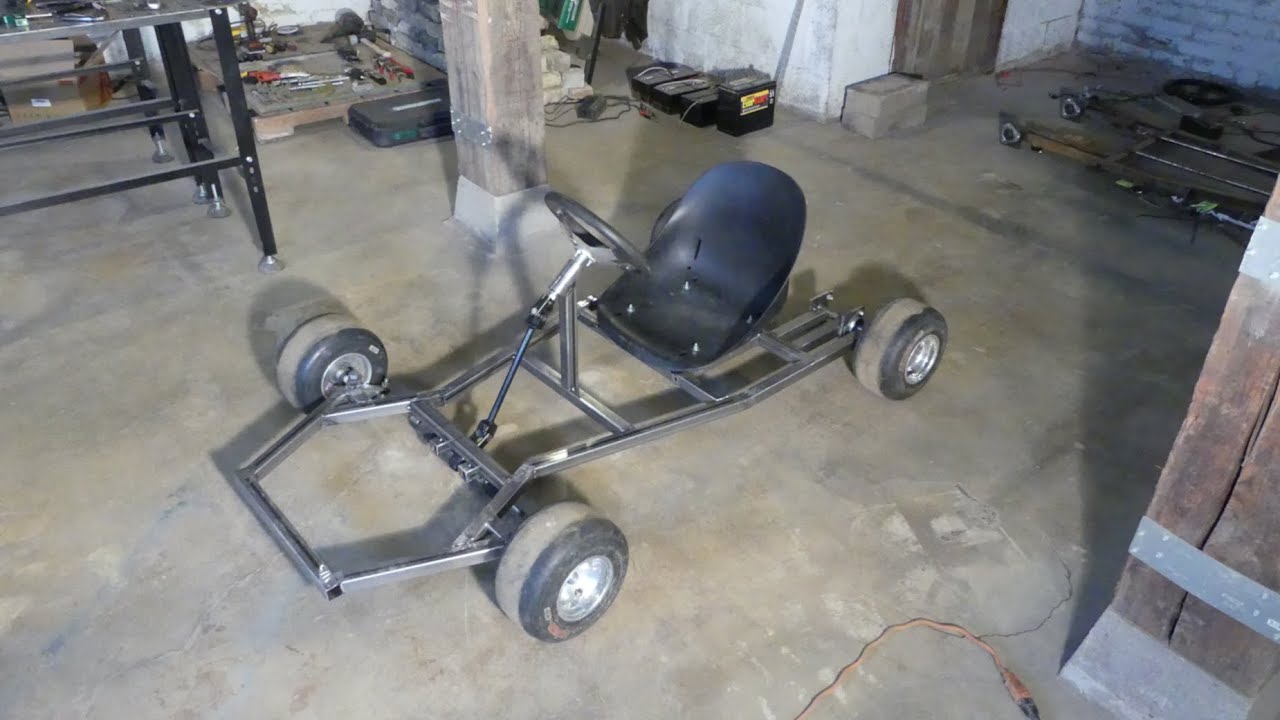 Installing the seat and steering system on my go-kart - YouTube