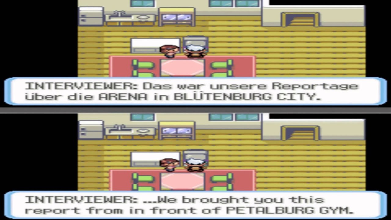 Pokemon Ruby Debug English translation game play/comparison - YouTube