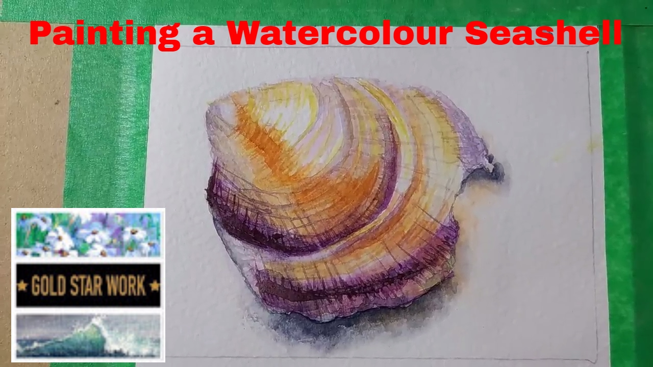 Painting a seashell in Watercolour, full lesson. - YouTube