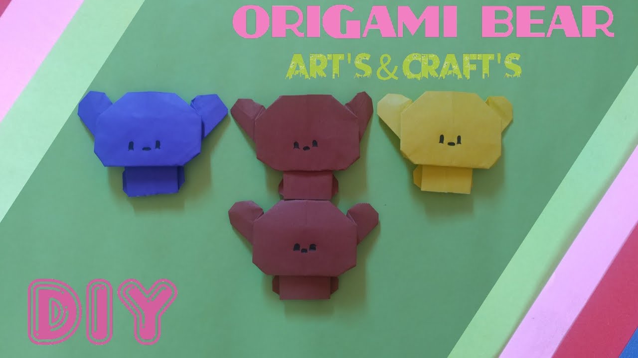 Easy Origami BEAR TUTORIALS - YouTube