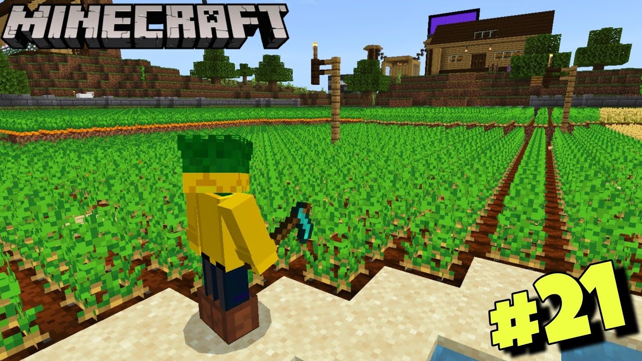 HARVESTING MY GIANT CROP FARM | MINECRAFT SURVIVAL | PART-21 - YouTube