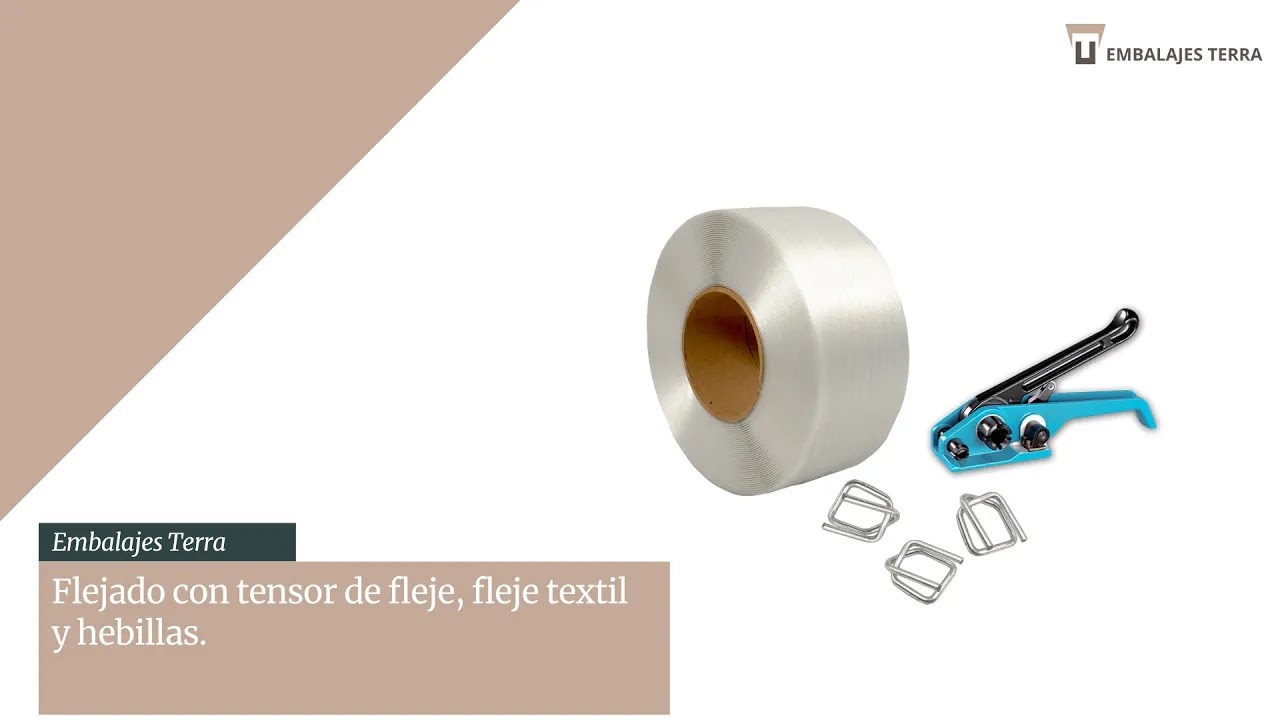 Flejado con tensor manual y fleje textil - YouTube