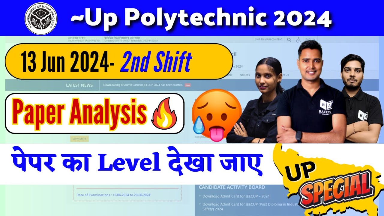 Up Polytechnic Question Paper 2024 Full Solution by Raceva Academy | # ...