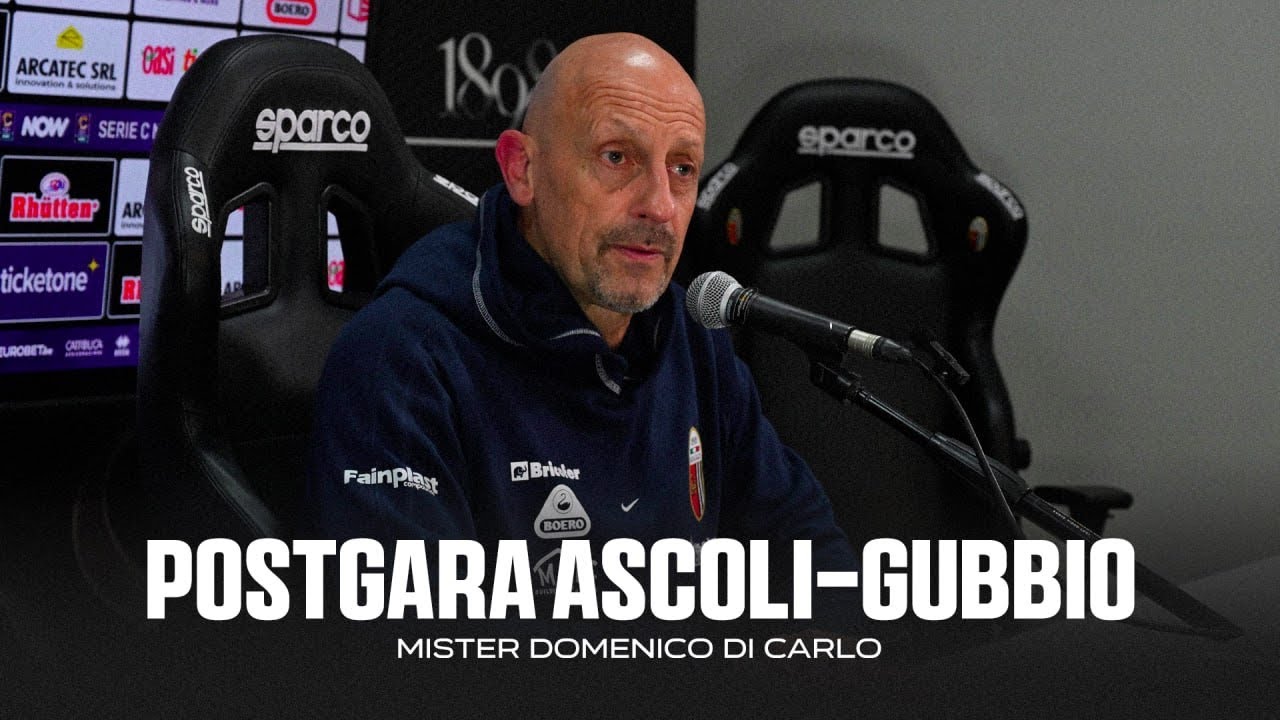 Mister Domenico Di Carlo | Postgara Ascoli-Gubbio | Ascoli Calcio - YouTube