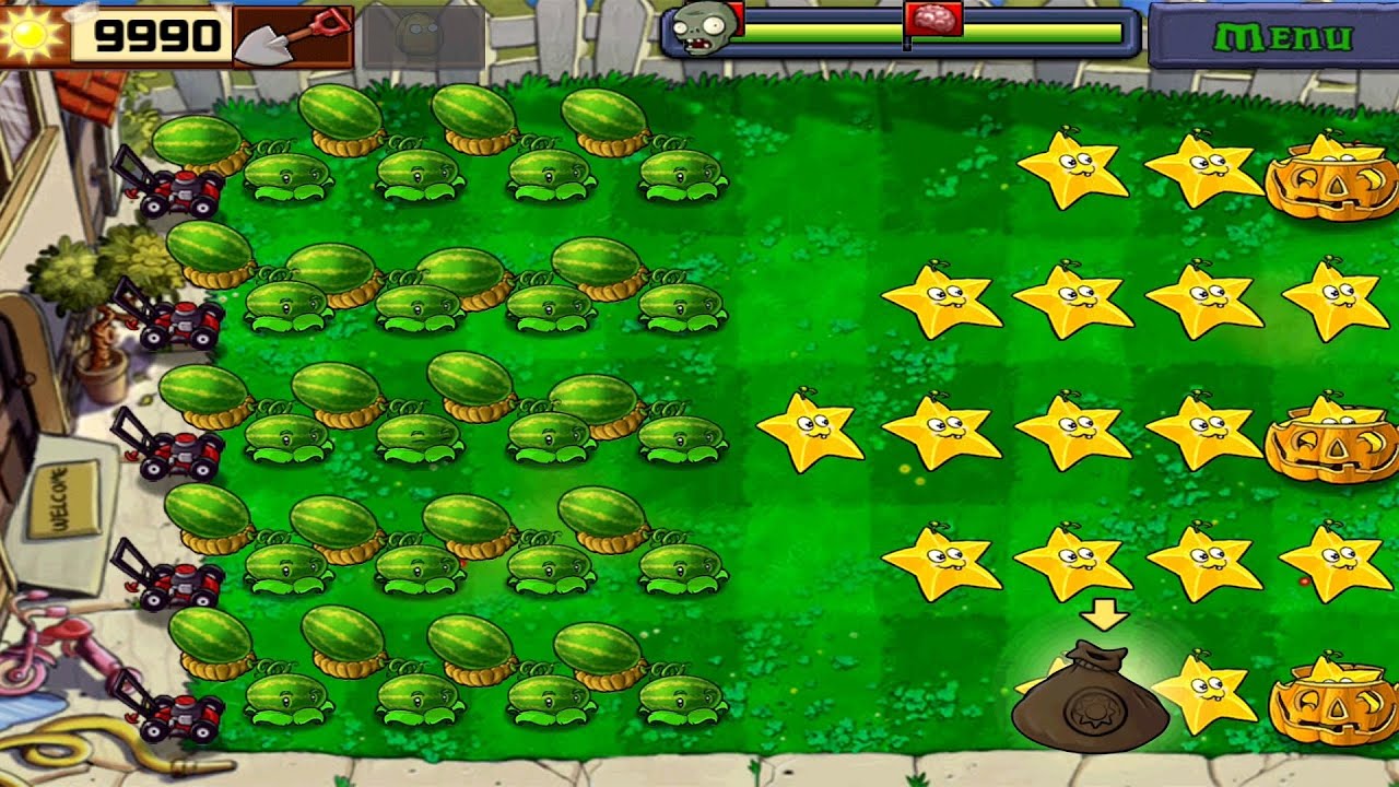 plants vs zombies | adventure 2 level 1 | gameplay - YouTube