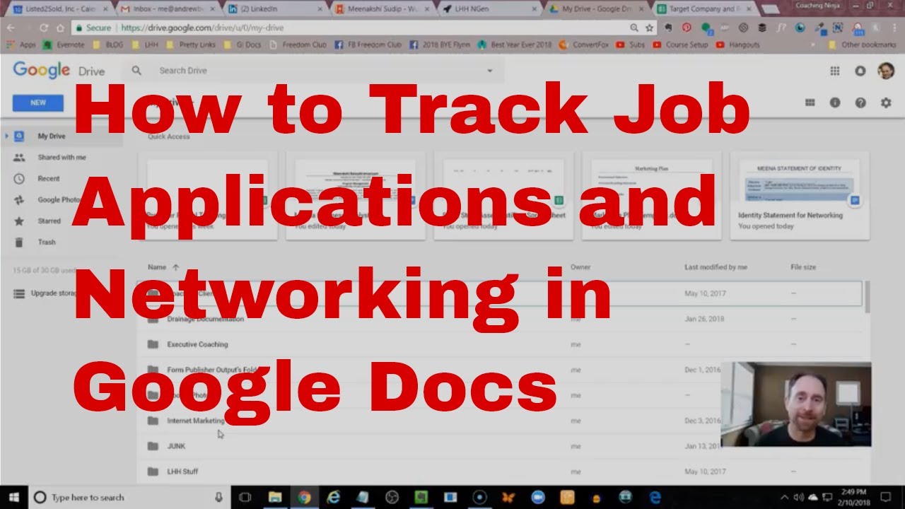 How to use Google Docs as a Job Search CRM - DIY 2018 - YouTube