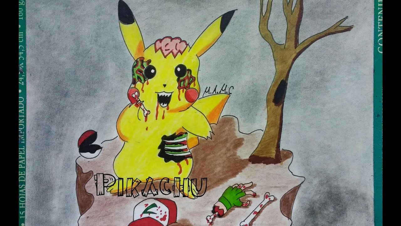 Especial Halloween/Pikachu Zombie/Pokemon/Dibujando con Manu - YouTube