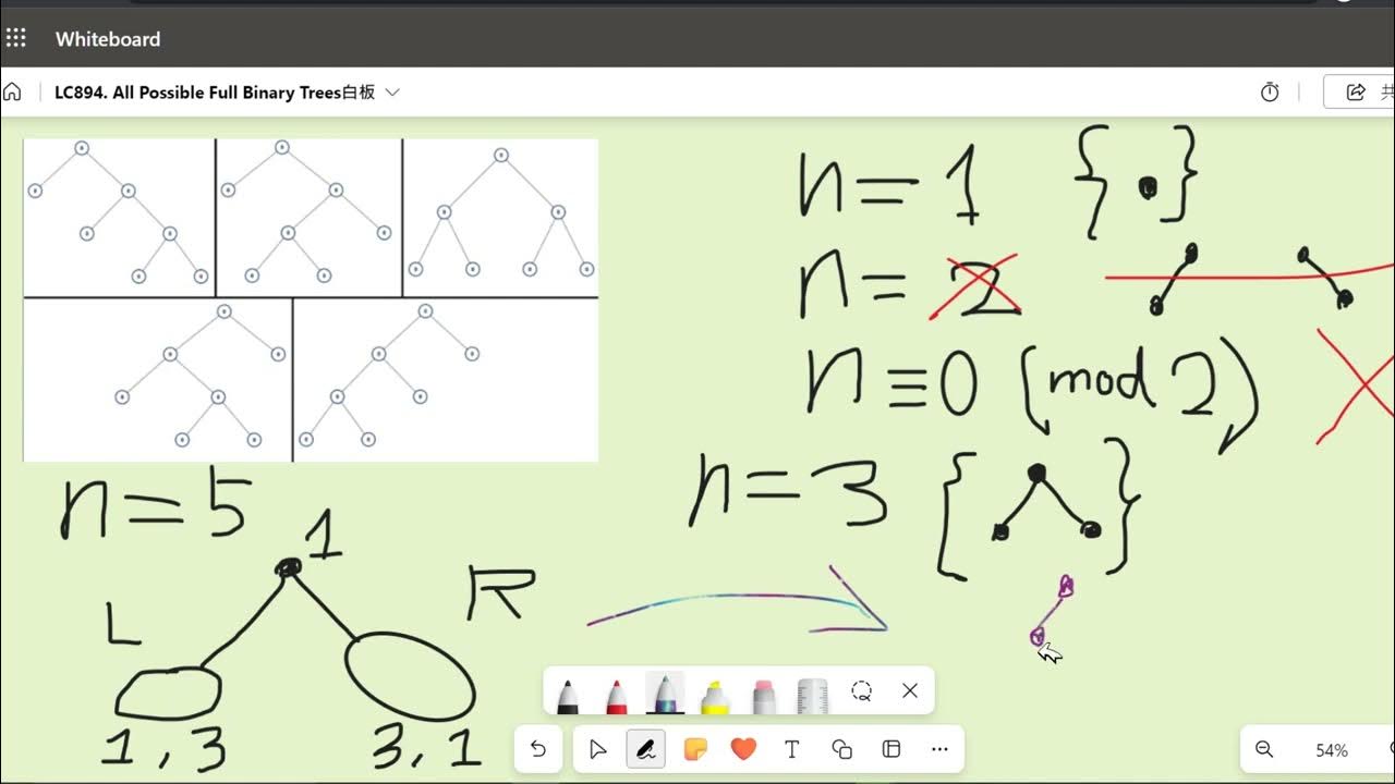C遞迴dp解答leetcode 894二元樹問題all Possible Full Binary Trees Youtube