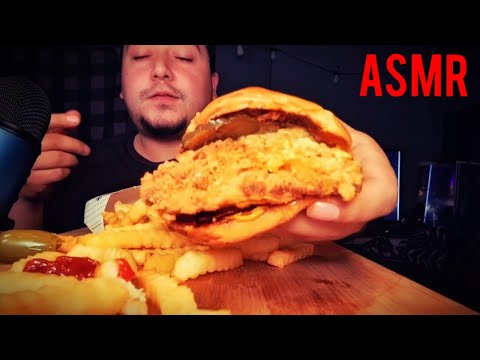 ASMR Church's Spicy Chicken Sandwich & Fries Mukbang! - YouTube