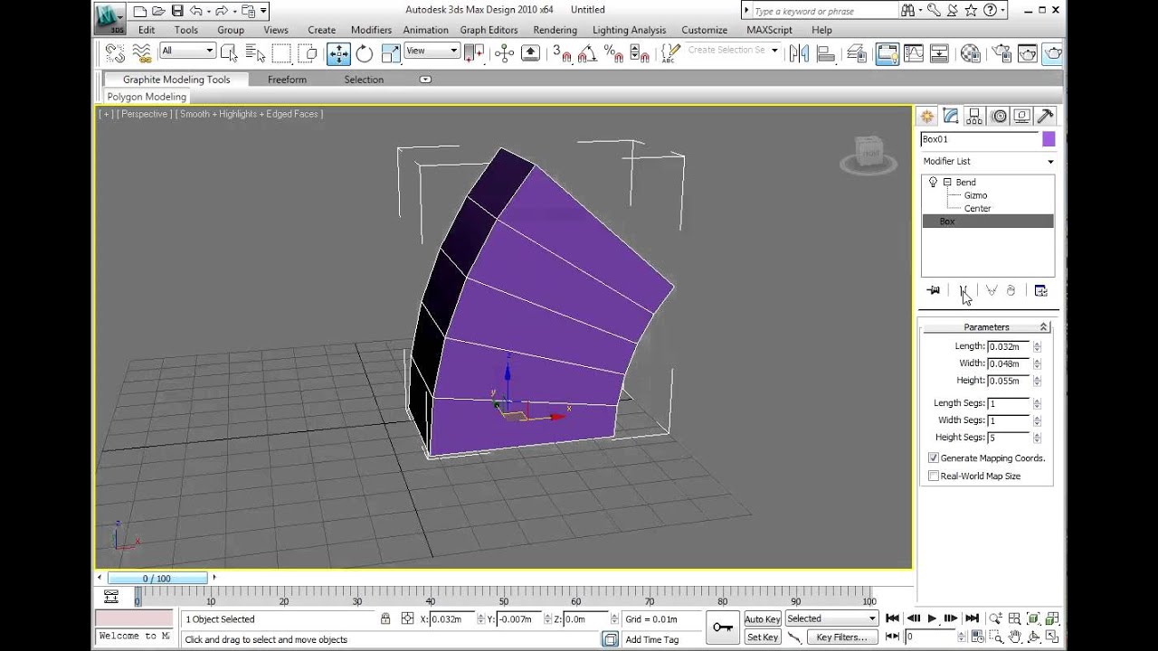 1 مؤثر الأنحناء – Bend Modifier 3D Max - YouTube